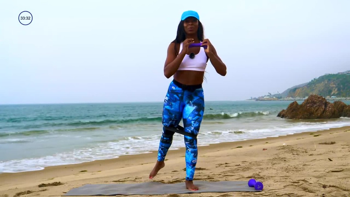 40 Min Legs Workout With Weights & Band - Total Body Toning Exercises ...