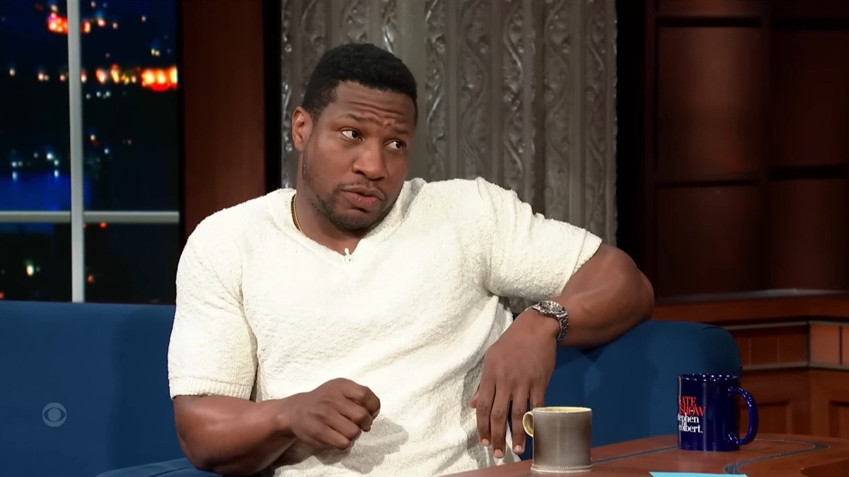 Jonathan Majors; Riley Keough; Atom Willard - Late Night with Seth ...