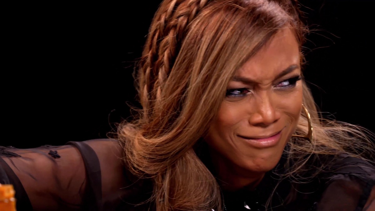 Tyra Banks Cries for Her Mom While Eating Spicy Wings - Hot Ones ...