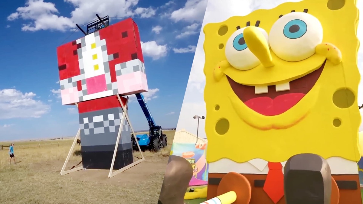 ‎World's Largest Creations: Minecraft Statue, SpongeBob - Matthew Beem ...