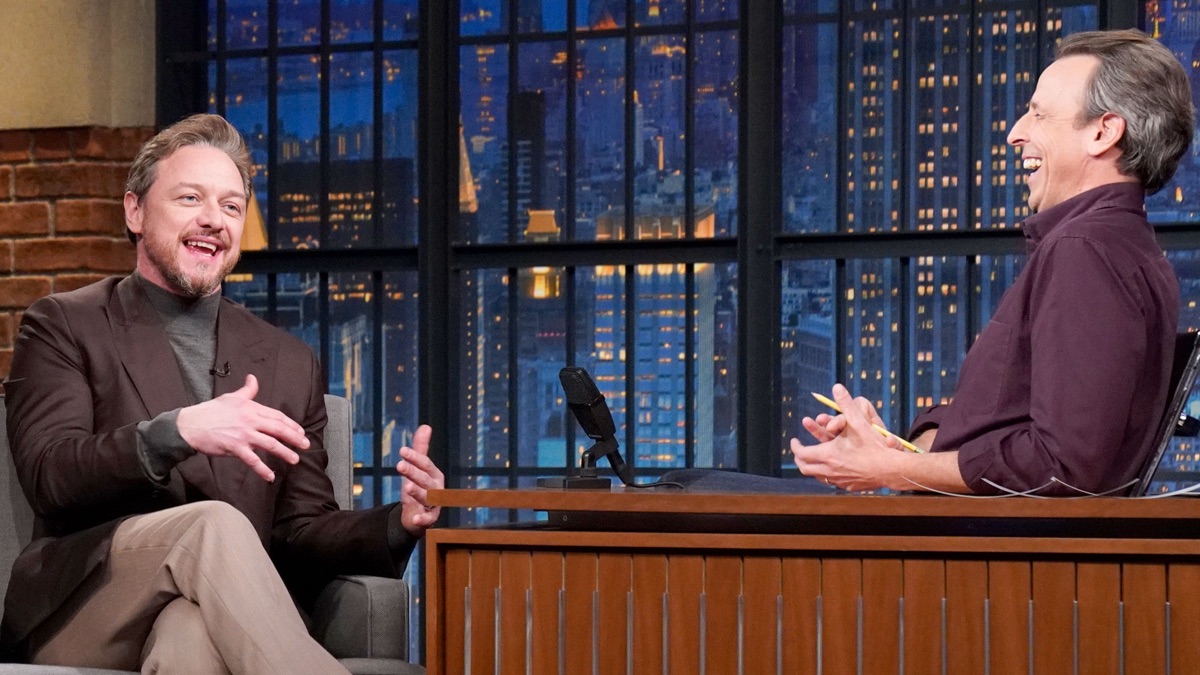 James McAvoy; Rachel Dratch; Morgan Rose - Late Night with Seth Meyers ...