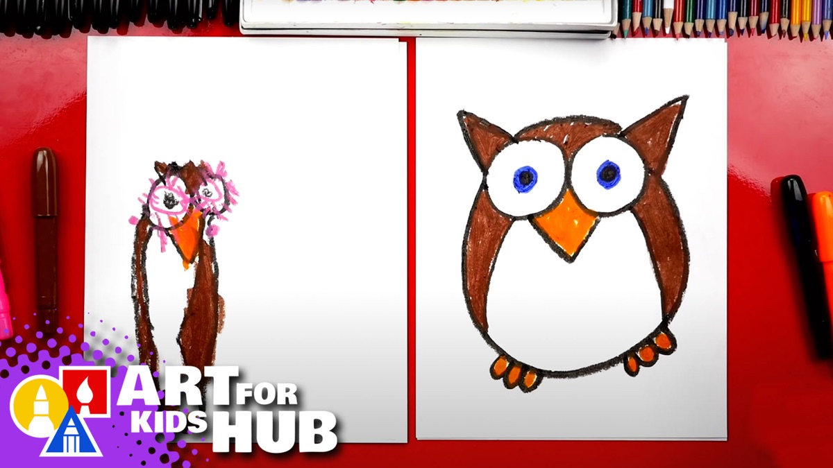 How To Draw a Funny Cartoon Owl! - Art for Kids Hub (Season 1, Episode ...