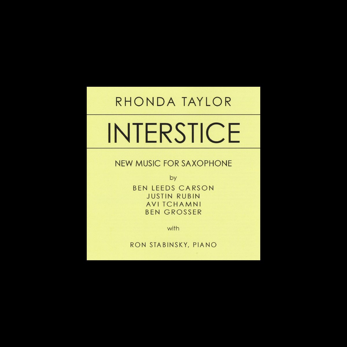 Interstice》- Rhonda Taylor & Ron Stabinsky的专辑 - Apple Music