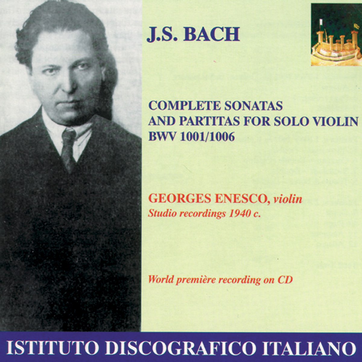 Bach: Violin Sonatas and Partitas Nos. 1-3 (Enesco) (1940)》- George ...