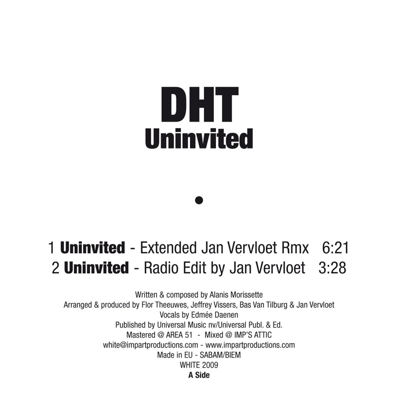 Uninvited (Extended Jan Vervloet Rmx) [Extended Jan Vervloet Rmx] - DHT ...