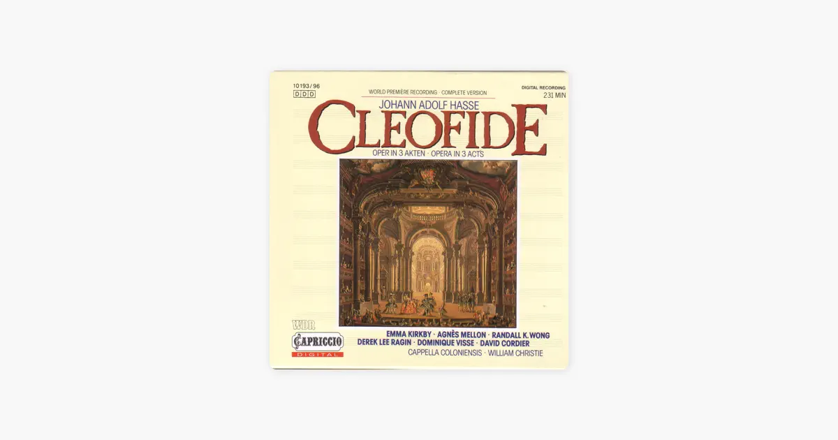 ‎Agnès Mellon的《Hasse: Cleofide (Opera) [Kirby]》- Apple Music 古典乐