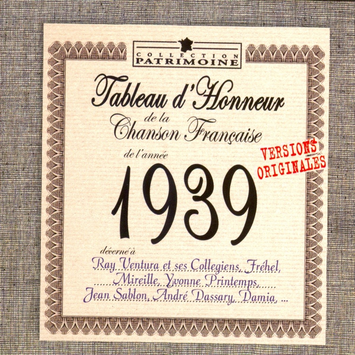‎Tableau d'honneur de la chanson française de l'année 1939 (Versions ...