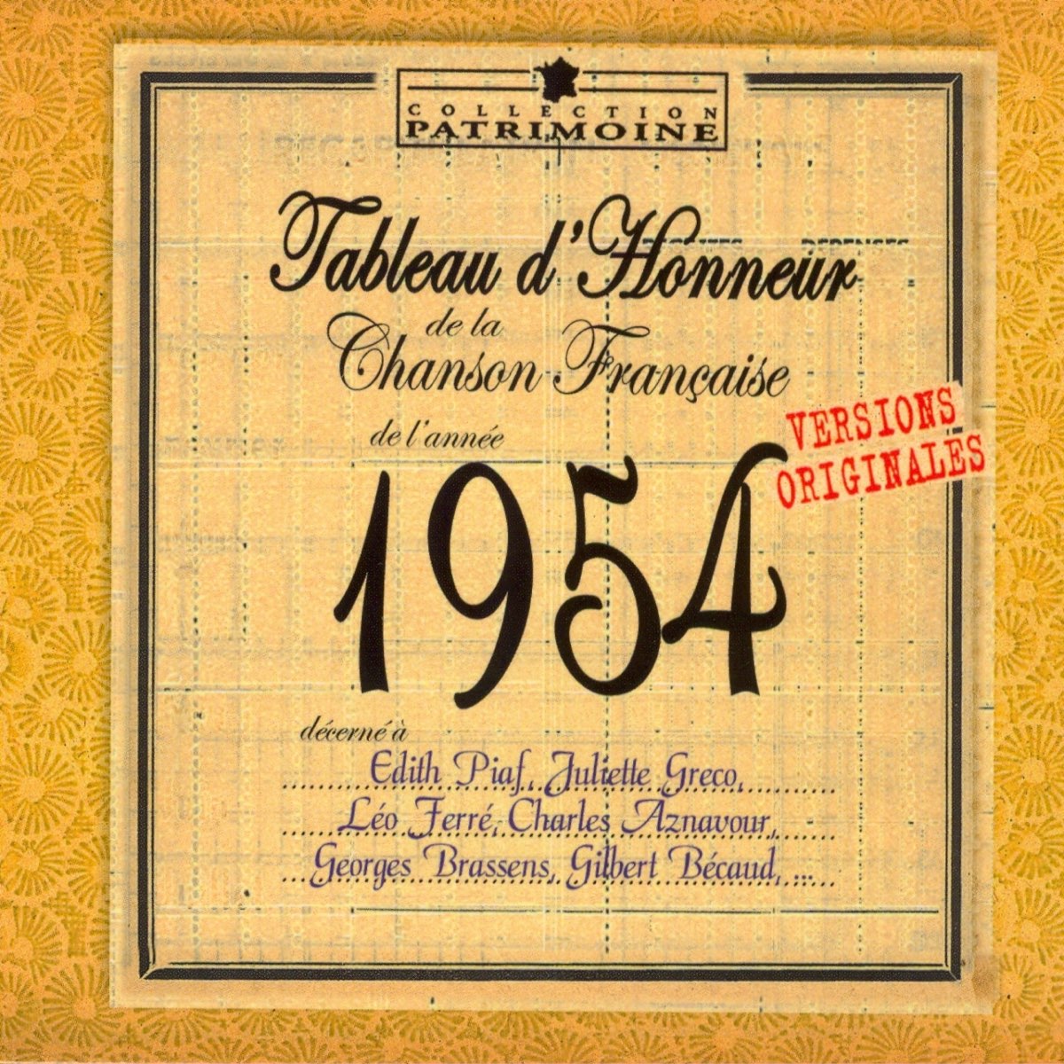 Tableau d'honneur de la chanson française de l'année 1954 (Versions ...