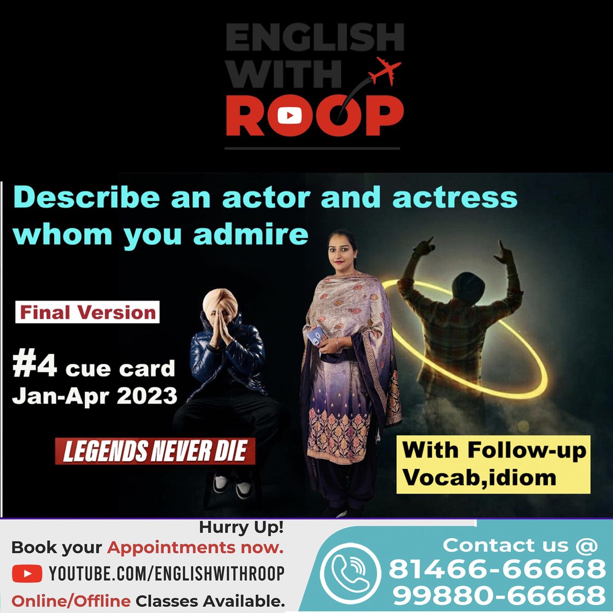 ‎Describe an actor and actress whom you admire Cue Card - Single ...