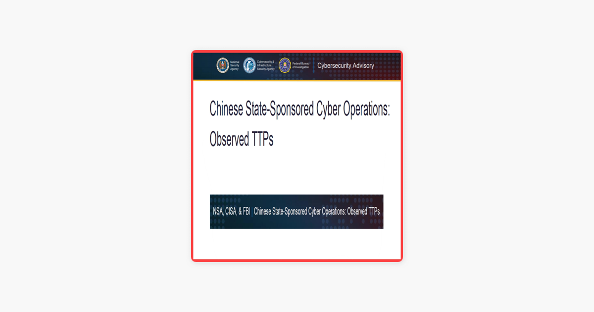 Chinese State-Sponsored Cyber Operations: Observed TTPs (Unabridged ... Chinese State-Sponsored Cyber Operations: Observed TTPs (Unabridged ...