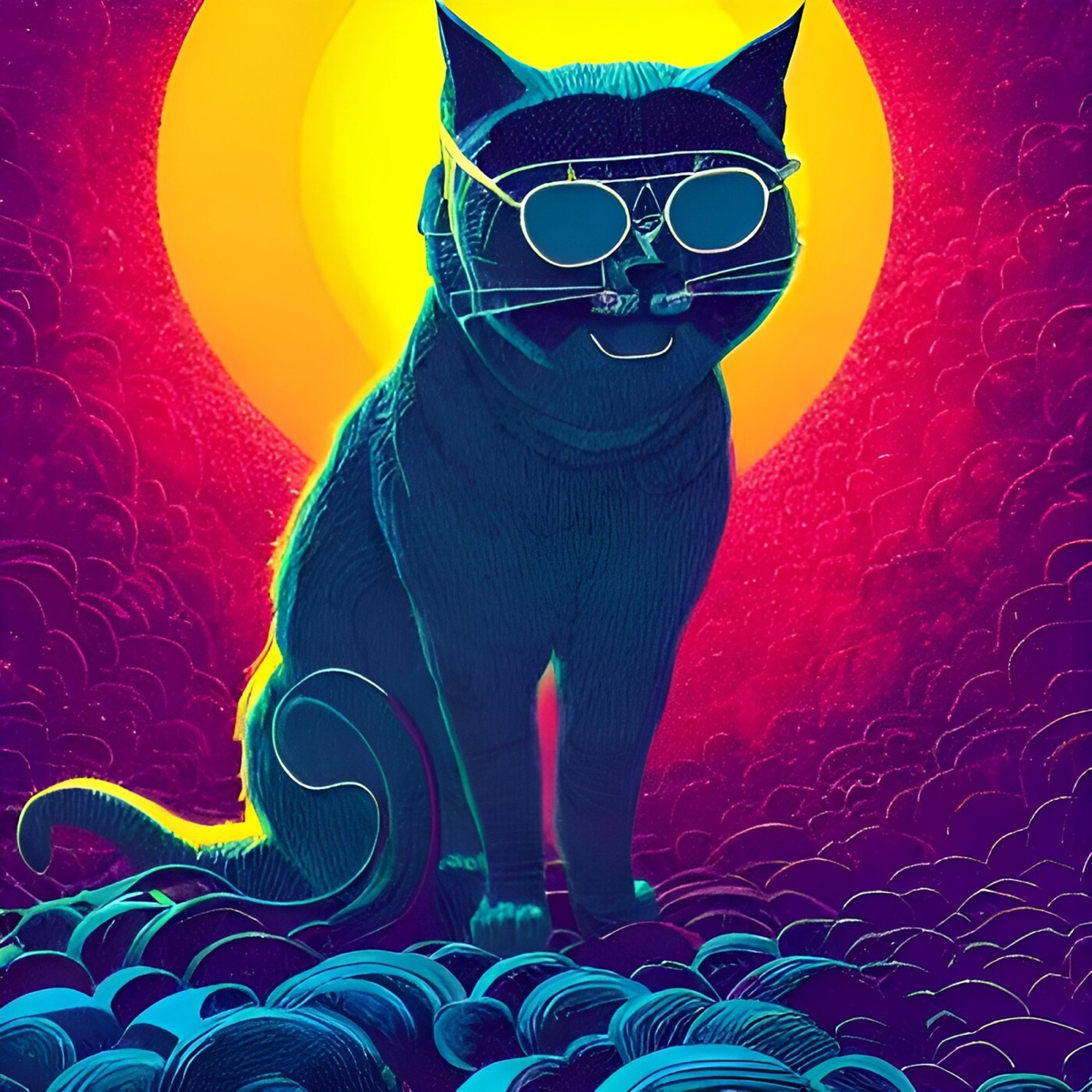 Trippy Cat Glasses