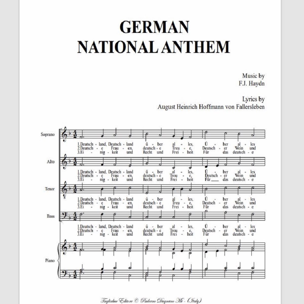 ‎GERMAN NATIONAL ANTHEM (Separate parts of SATB Choir) - EP - Album by ...