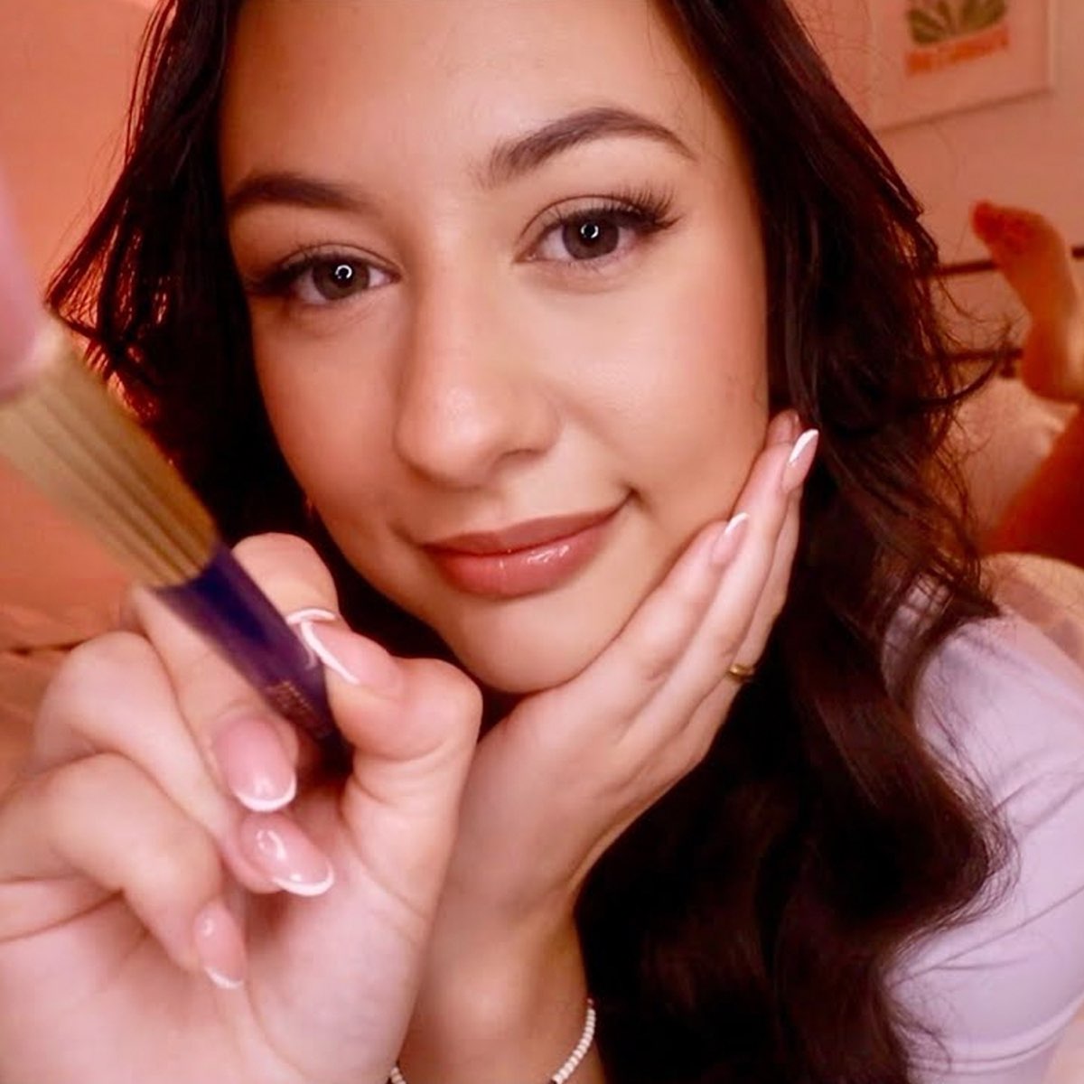 asmr Relaxing Face Brushing And Affirmations Personal Attention For