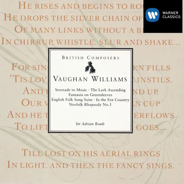 ‎サー・エイドリアン・ボールトのVaughan Williams: Serenade to Music, The Lark Ascending ...