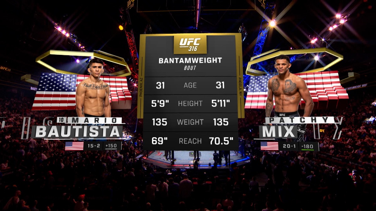 ‎316: Mario Bautista vs. Patchy Mix Main Card - UFC (Temporada 316 ...