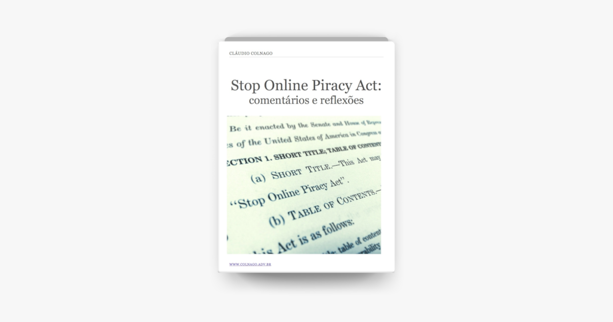 ‎SOPA ("Stop Online Piracy Act") by Claudio Colnago on Apple Books