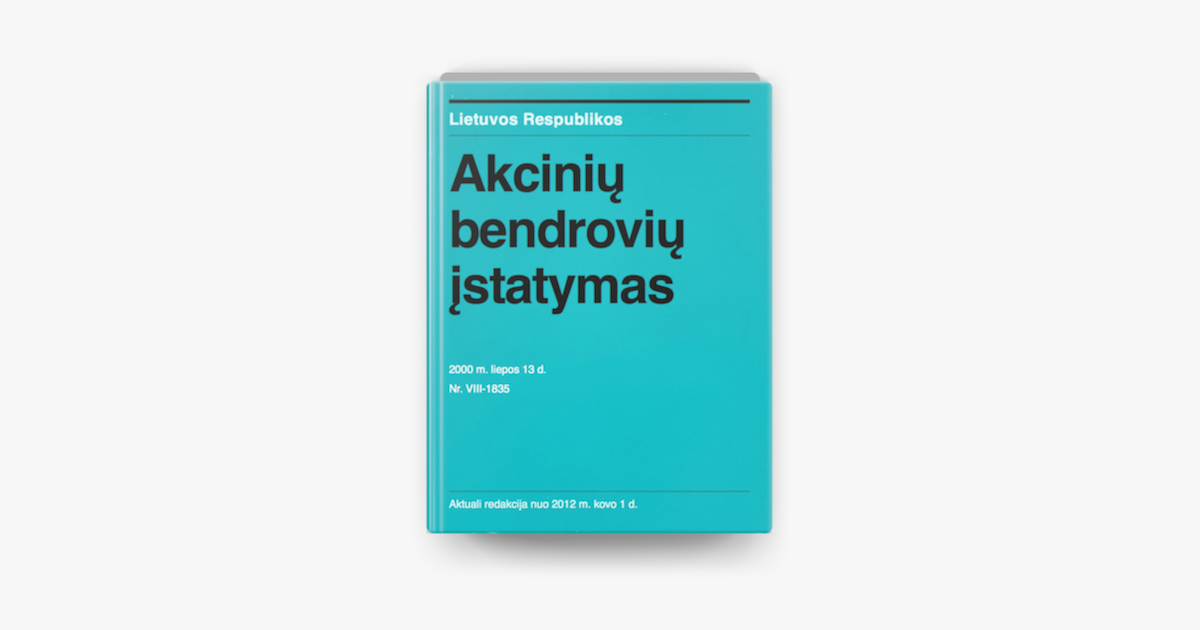 ‎Lietuvos Respublikos akciniu bendroviu istatymas by Lietuvos ...