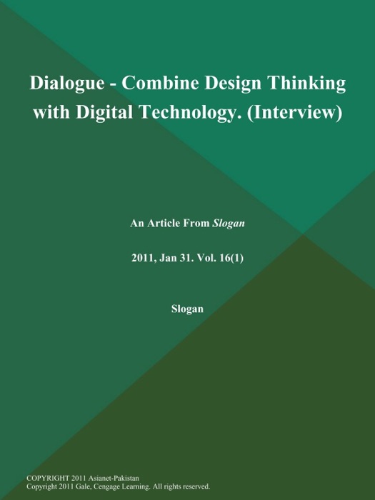 [Download] "Dialogue - Combine Design Thinking with Digital Technology (Interview)" by Slogan ...