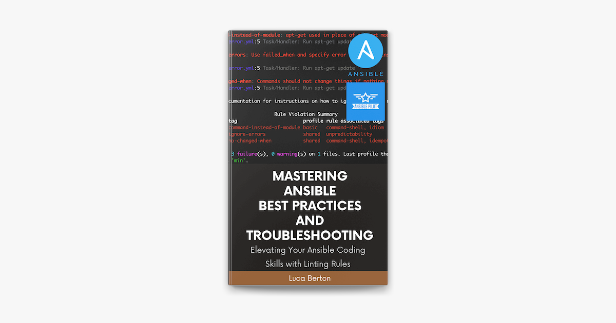 ‎Mastering Ansible Best Practices and Troubleshooting de Luca Berton en Apple Books