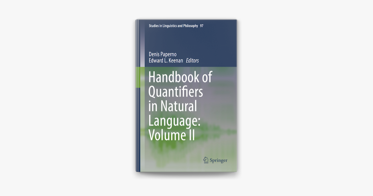 ‎Handbook of Quantifiers in Natural Language: Volume II by Denis ...