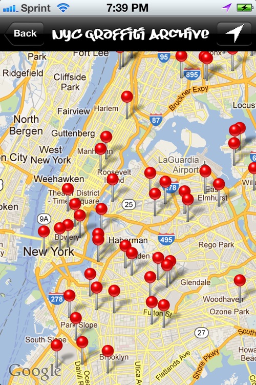 NYC Graffiti Map by Weber Apps