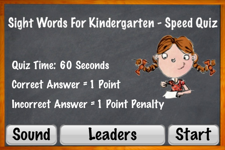 Sight Words For Kindergarten - SPEED QUIZ by FunVid Apps LLC