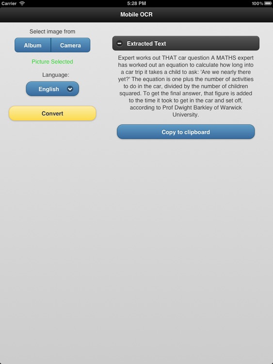 Mobile OCR for iPad Pro by Smart Mobile Software