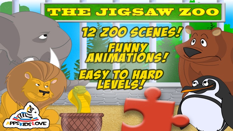 JigSaw Zoo Animal Puzzle - Kids Jigsaw Puzzles with Funny Cartoon ...