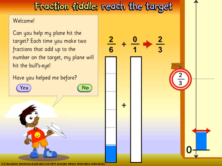 Fraction fiddle: reach the target. by Education Services Australia Ltd.