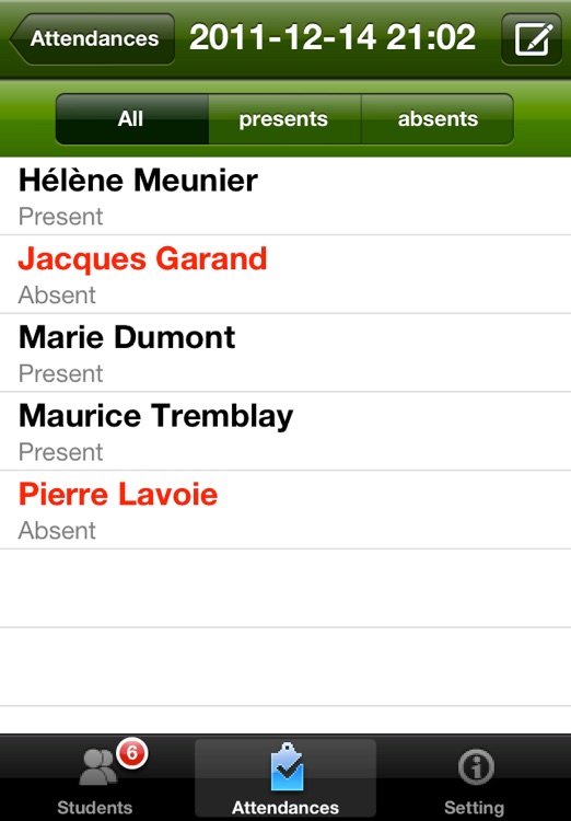 Attendance sheets by systamex.mobi