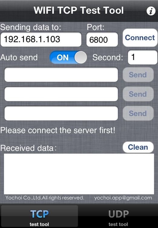 TCP/UDP test tools by Yochoi Co.,Ltd