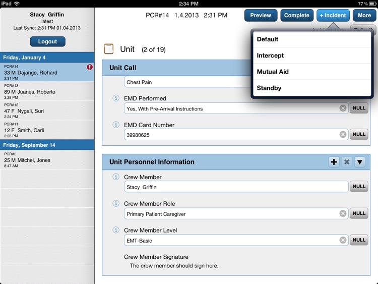 ePCR for iPad by InspiringApps