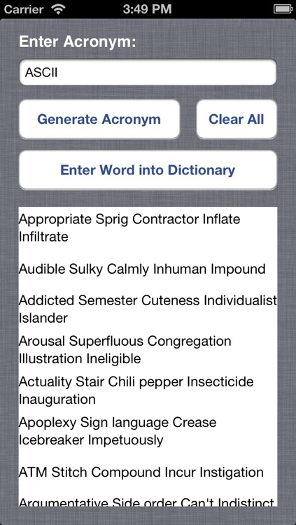 Reverse Acronym Builder by Roy Toney