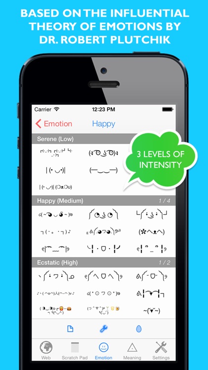 Text Faces - SMS Emotions, Symbols & Phrases Organizer by kreeble