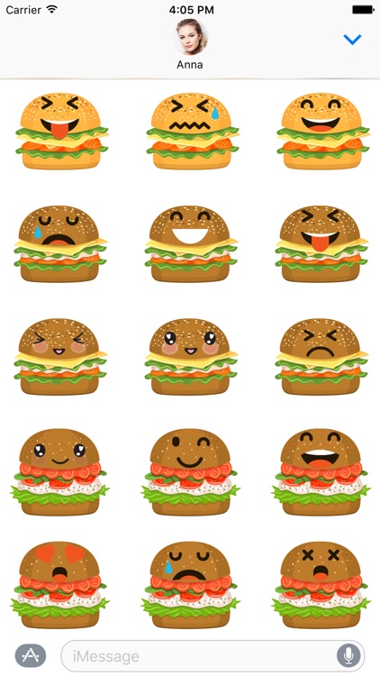 Kawaii Burger - Cute Hamburger Stickers by VICTOR VERDU