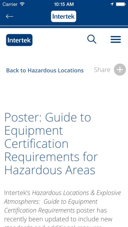 'Ex' Guide by INTERTEK TESTING SERVICES, NA, INC.