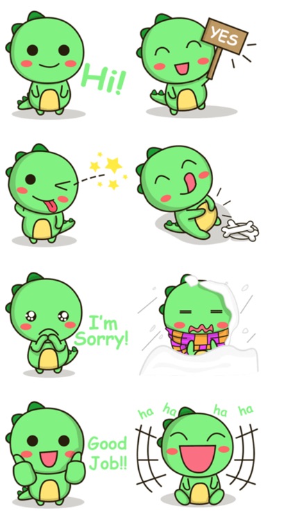 Happy Dinosaur Stickers by Abay Imanberlin