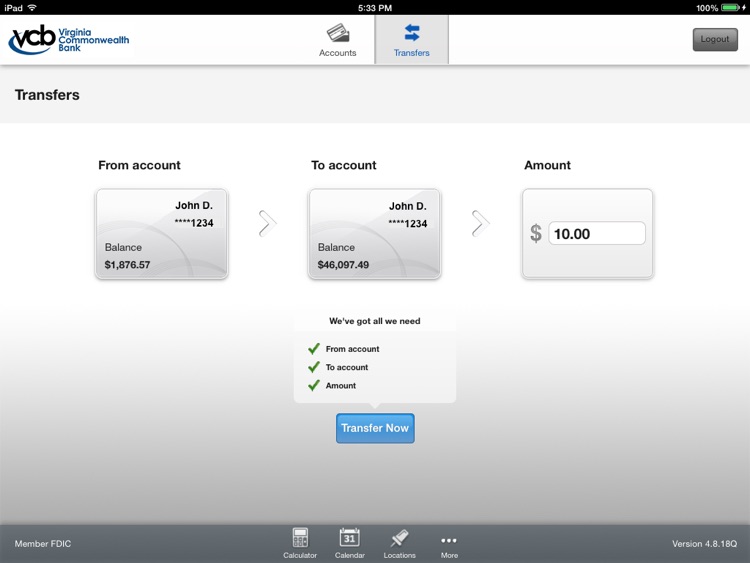 VCB Mobile Banking for iPad by Bay Banks of Virginia, Inc.