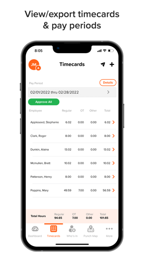 OnTheClock employee time clock for iPhone - APP DOWNLOAD