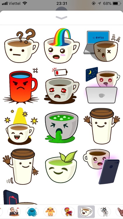 Cup Cute Pun Funny Stickers by Huy Dao Van Hoang