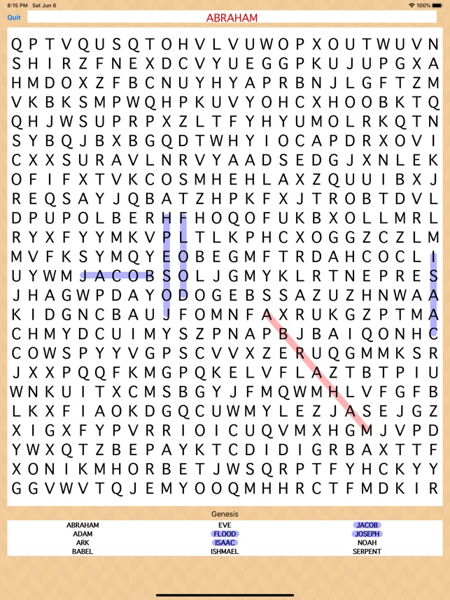 Abraham And Isaac Word Search