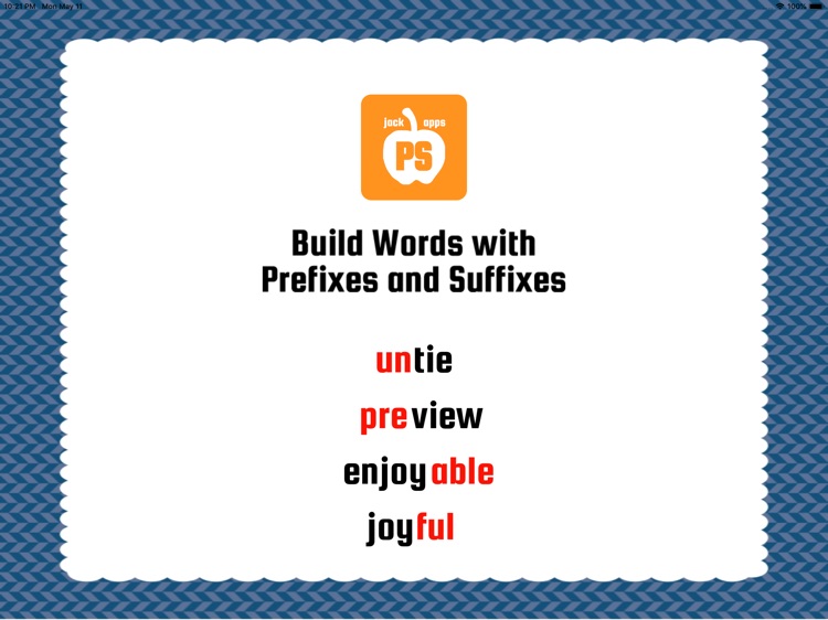 Build Prefix Suffix Words by Jack Apps Education