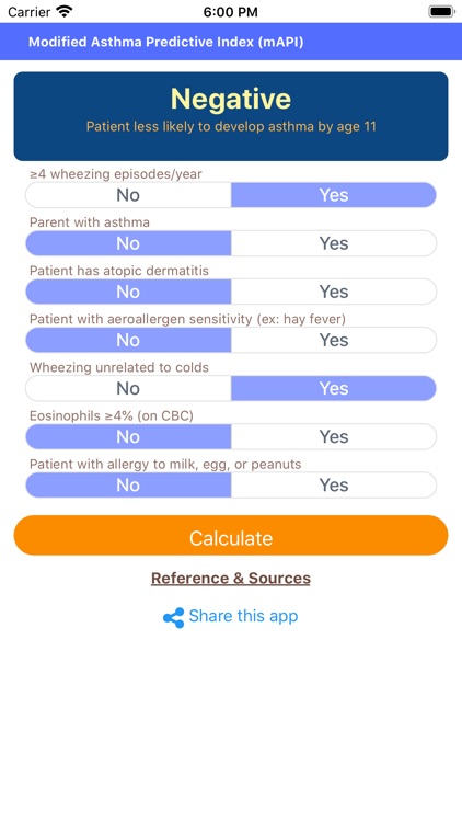 Mod Asthma Predictive Index by EHealthLine