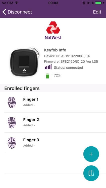 NatWest Biometric Payment Fob by National Westminster Bank plc