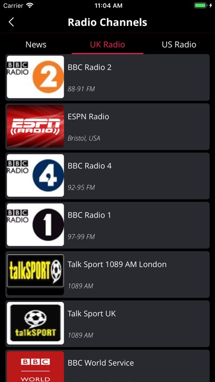 English radio stations store