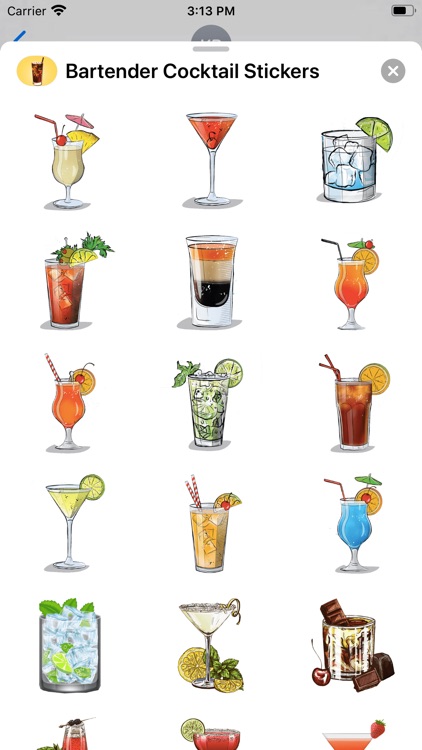 Bartender Cocktail Stickers by Kai Reun Leow