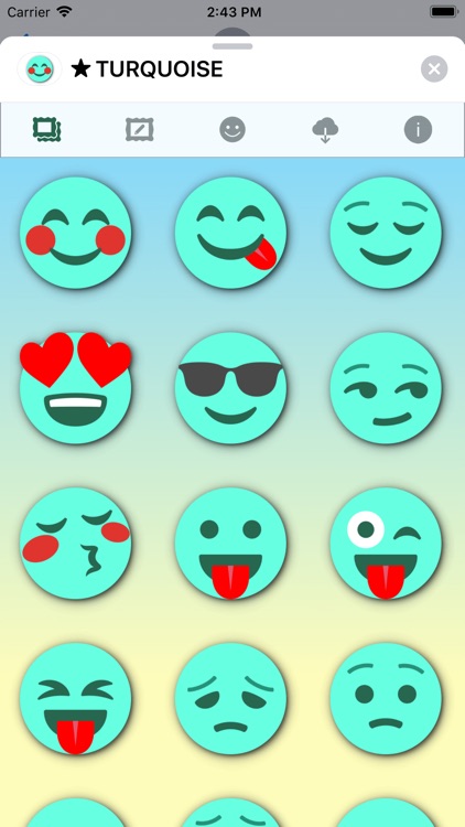 TURQUOISE Emoji • Stickers by Ghislain Fortin
