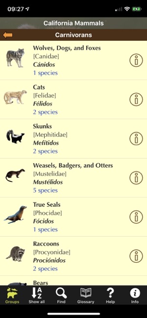 California Animals And Names List