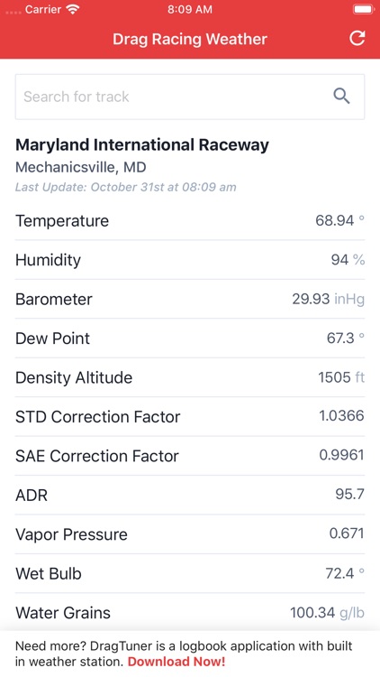Drag Racing Weather Station by DragTuner LLC