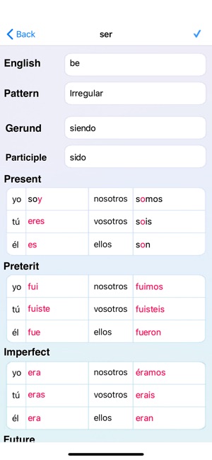 Spanish Verb Endings